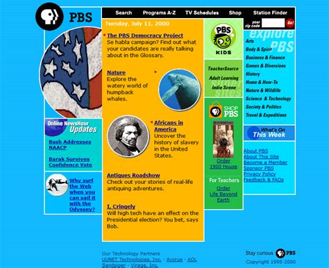 Pbs In 2000 Web Design Museum