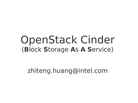 Cinder Status Openstack Shanghai Ppt