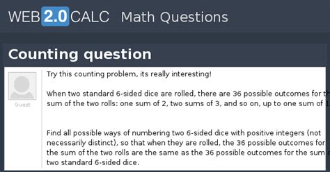 View Question Counting Question
