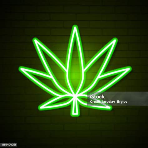 어두운 벽돌 벽 배경에 마리화나 잎 빛나는 네온 빛 스타일 녹색 의료 대마초 로고 0명에 대한 스톡 벡터 아트 및 기타 이미지 0명 낙서 드로잉 라벨 Istock