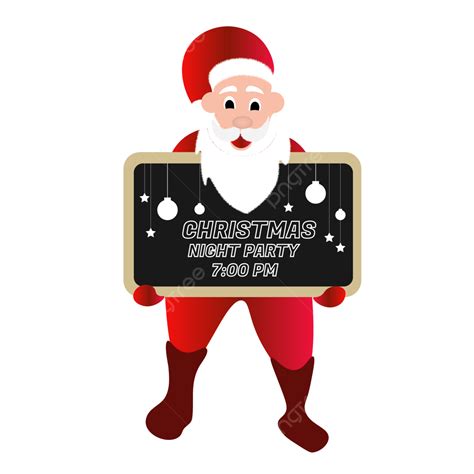 크리스마스와 새해 복 많이 받으세요 파티 투명 배경에 귀여운 만화 산타 초대 산타 크리스마스 산타 산타 클로스 Png 일러스트 및 벡터 에 대한 무료 다운로드