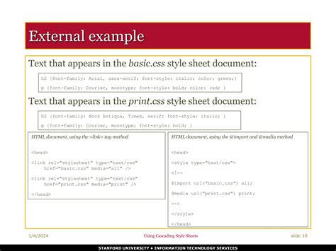 using cascading style sheets presentation ppt