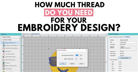 Embroidery Thread Calculations Stitches Spool Required
