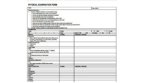 Free 8 Sample School Physical Forms In Ms Word Pdf