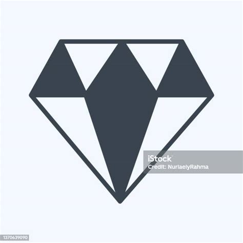 부드러운 파란색 배경에 고립 된 트렌디 한 글리프 스타일의 다이아몬드 아이콘 0명에 대한 스톡 벡터 아트 및 기타 이미지 0