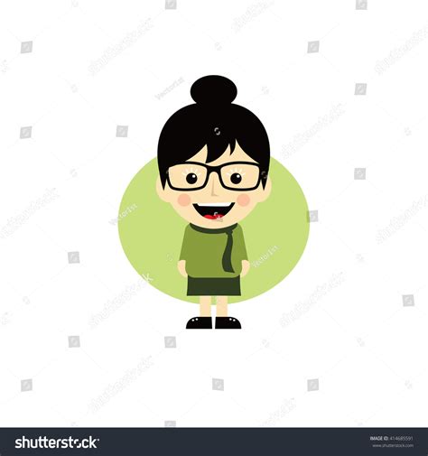 Geek Cartoon Nerd Girl Character Stock Vector Royalty Free Shutterstock