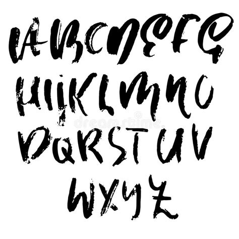 手拉烘干刷子字体 现代刷子字法 难看的东西样式字母表 也corel凹道例证向量 向量例证 插画 包括有 艺术性 设计 117772429