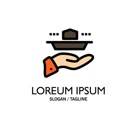 Gambar Pelayan Restoran Sajikan Makan Siang Makan Malam Templat Logo