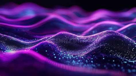 An Abstract Visualization Shows Fluid Purple And Blue Data Streams