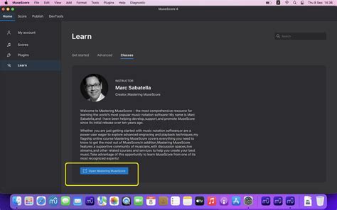 Mu4 Issue Learnclasses Open Mastering Musescore Button Is