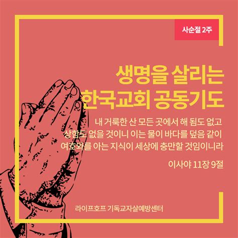 라이프호프 Lifehope 2020년 사순절 라이프호프와 함께하는 생명을 살리는 한국교회 공동기도
