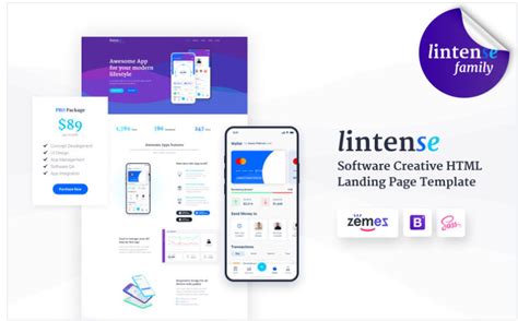 Download Lintense Mobile App Software Creative Html Landing Page Template