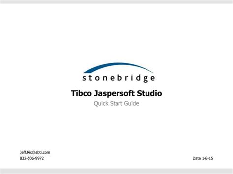 Jaspersoft Studio Quick Start Guide Pptx