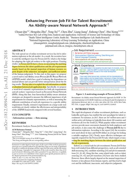 Enhancing Person Job Fit For Talent Recruitment Pdf Deep Learning Recruitment