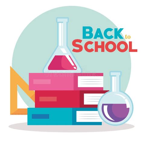 Erlenmeyer Flask With Triangle Ruler Elementary Suppies Stock Illustration Illustration Of