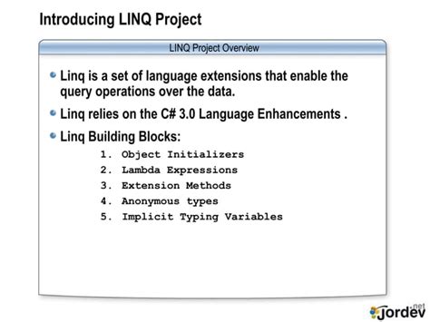 Module 3 Introduction To Linq Powerpoint Slides Ppt Databases