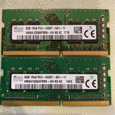 Bmc Sk Hynix Ddr4 19200 1rx8 Pc4 2400t 8gb X 2 Pieces 16gb Used Computers And Tech Parts