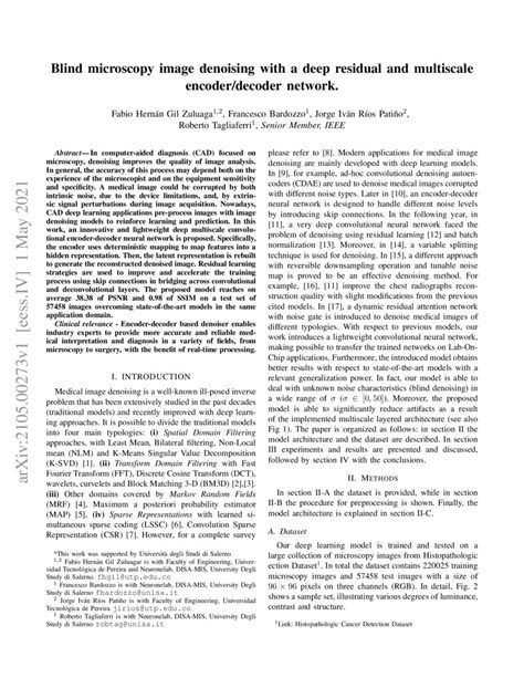 blind microscopy image denoising with a deep residual and multiscale