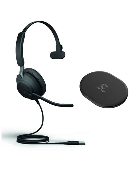 Jabra Evolve Se Usb A Uc Mono Wired Headset With Comsol W Wireless Charging Pad