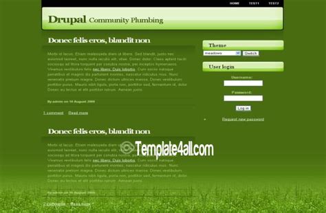 Free Greeny Field Nature Drupal Theme Template