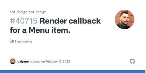 Render Callback For A Menu Item · Issue 40715 · Ant Designant Design