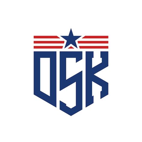 Premium Vector Patriotic Dsk Logo With Star And American Flag Straps Letter Dsk Logo With Usa Flag
