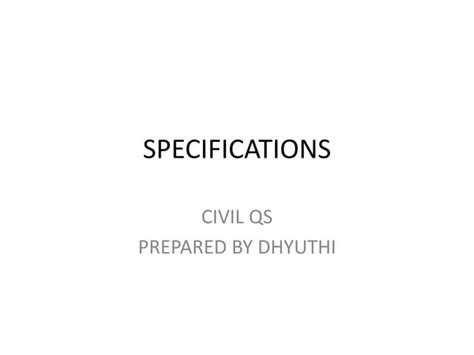 Specifications Pptx