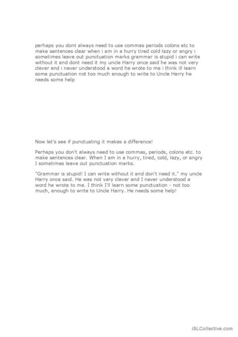 100 Punctuation English Esl Worksheets Pdf And Doc