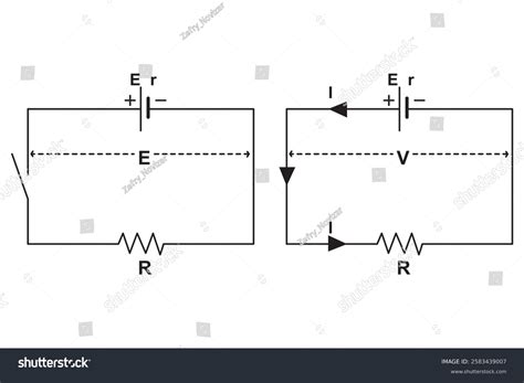 Closed Electrical Circuit Emf Clamp Voltage Stock Vector Royalty Free 2583439007 Shutterstock