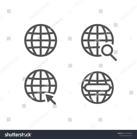 Globe Icon Symbol Set Web Icon Stock Vector Royalty Free 1445282384 Shutterstock