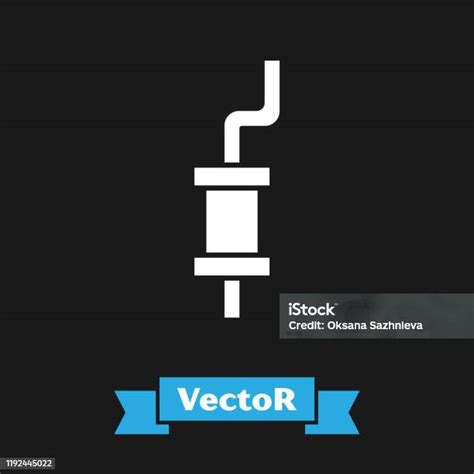 검은 색 배경에 격리 된 흰색 자동차 머플러 아이콘입니다 벡터 일러스트레이션 강철에 대한 스톡 벡터 아트 및 기타 이미지 강철 교통수단 금속 Istock