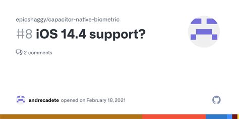 Ios 14 4 Support · Issue 8 · Epicshaggy Capacitor Native Biometric · Github