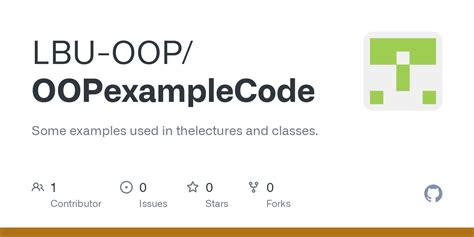 github lbu oop oopexamplecode some examples used in thelectures and classes