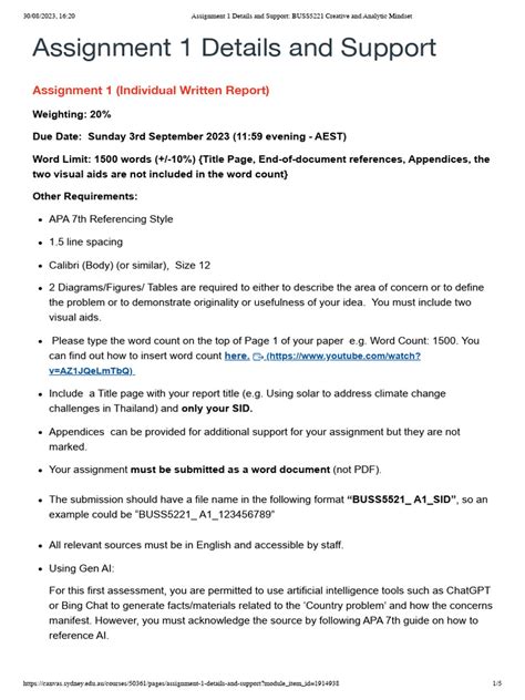 Assignment 1 Details And Support Buss5221 Creative And Analytic
