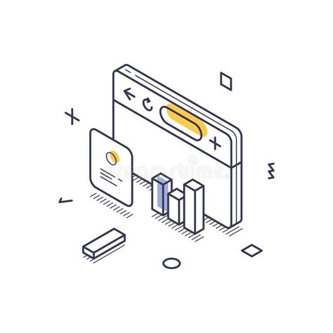 Isometric Line Art Icon Representing Social Media Interaction And