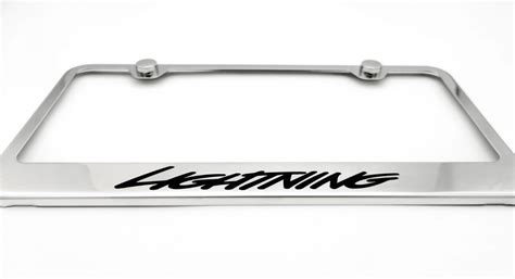Chrome Stainless License Plate Frame W Ford F 150 Lightning Script