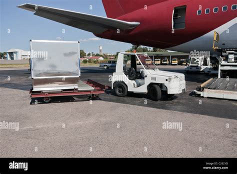 Loading Platform Of Air Freight To The Aircraft Stock Photo Alamy