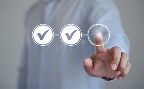 Business Process Workflow Illustrating Management Approval Flowchart With Businessman Clicks On