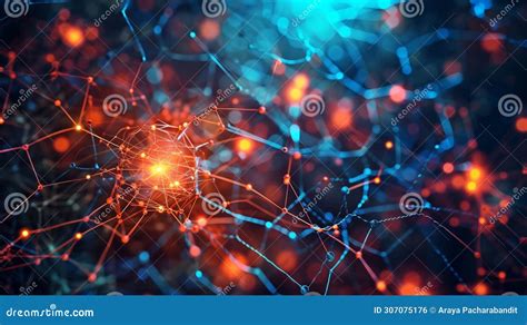 Futuristic Tech Illustration Of Dynamic Neural Network Concept Ai Generated Stock Illustration