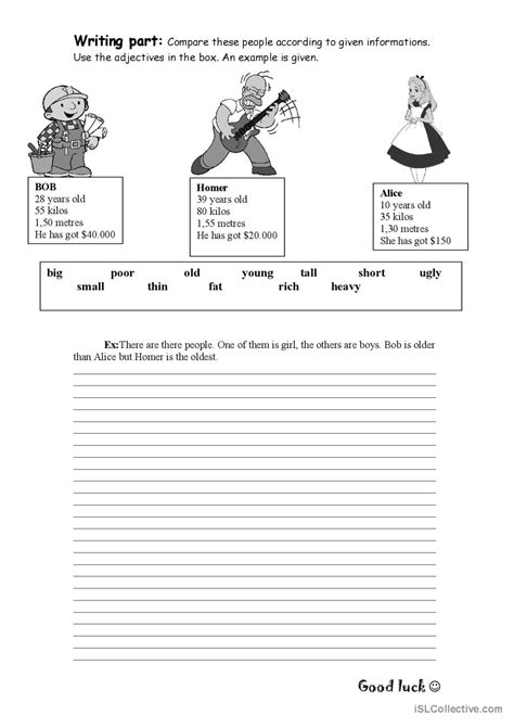 Comparison English Esl Worksheets Pdf And Doc