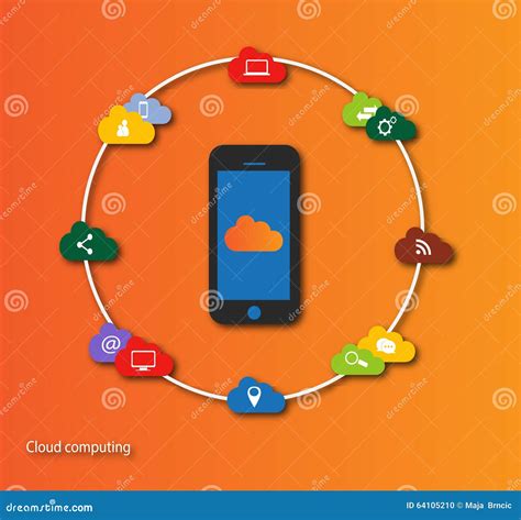 Cloud Computing For Web Design With Mobile Phone Stock Illustration Illustration Of