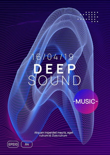 테크노 이벤트 동적 그라디언트 모양과 선입니다 에너지 디스코텍 초대 디자인입니다 네온 테크노 이벤트 전단지 일렉트로 댄스 음악 전자음 트랜스 페스트 포스터 클럽