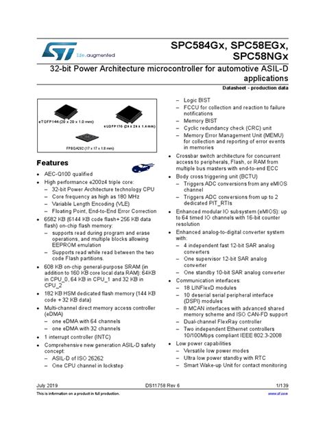 32 Bit Power Architecture Mcu For Automotive General Purpose