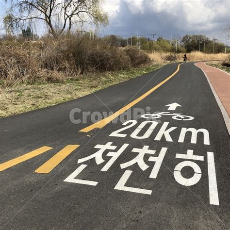 자전거도로 천천히 자전거 도로표지판 표지판 사진이미지일러스트캘리그라피 준느작가