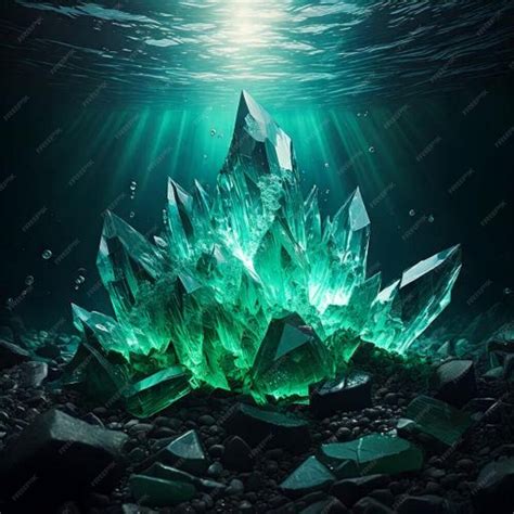 Crystal Shards Illumination Design Premium Ai Generated Image