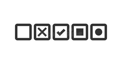 Checkbox Set With Blank And Checked Checkboxes Vector Icons For Apps
