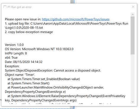 Error Upon Open · Issue 5980 · Microsoftpowertoys · Github