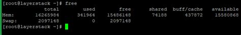 Layerstack Tutorials Layerstack How To Check The Amount Of Free Ram Memory On Linux Cloud