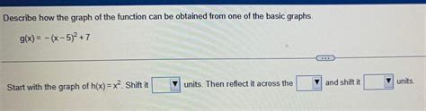 Answered Describe How The Graph Of The Function Can Be Obtained From Kunduz