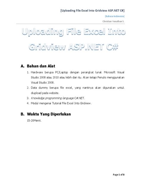 Tutorial Upload File Excel Into Gridview Docsharetips
